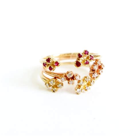 Classic Ruby Cluster Ring R056 — Na Handmade Fine Jewelry In Nyc