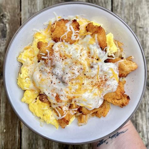 Country Fried Chicken Breakfast Bowl Dianas Delish Dishes