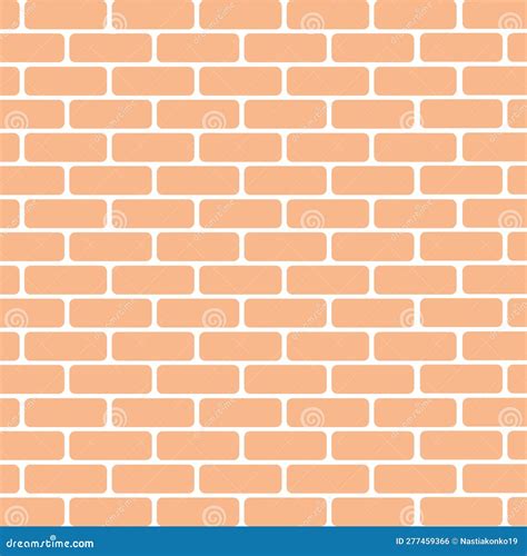 Brick Wall With A Beautiful Light Orange Brick Pattern Vector Illustration Stock Vector
