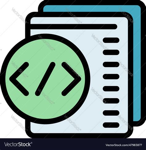 html code icon flat royalty free vector image vectorstock