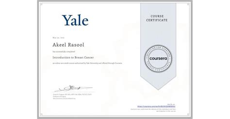 Akeel Rasool On Linkedin Completion Certificate For Introduction To Breast Cancer