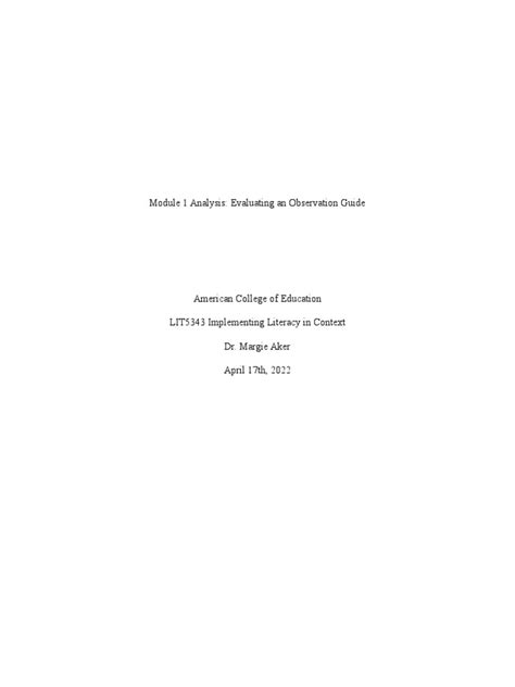 Lit5343 Module 1 Analysis Pdf Reading Comprehension Neuroscience