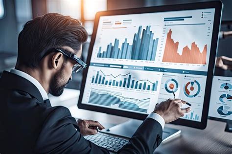 Premium Photo Business Man Analyzing Data