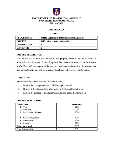 Imd124 Sow Oct 2021 Sow Faculty Of Information Management Universiti Teknologi Mara Kelantan