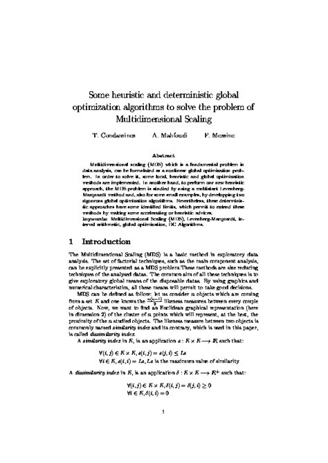 Pdf A Model And Algorithm For Multidimensional Scaling With External