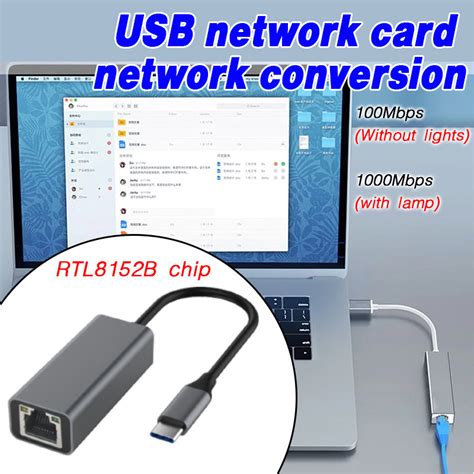 USB Type C Ethernet Adapter Network Card USB Type C To RJ Mbps Lan Internet Cable