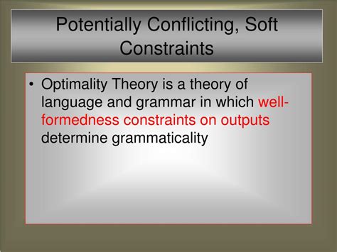 Ppt Optimality Theory Prince And Smolensky 1993 Powerpoint