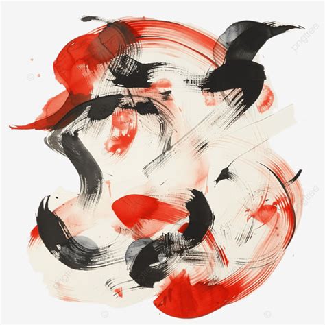 일본식 빨간색과 검은색 인물 추상화 추상적인 추출 미술 Png 일러스트 및 이미지 에 대한 무료 다운로드 Pngtree