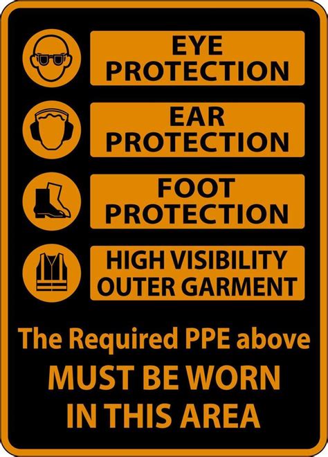 Ppe Must Be Worn In This Area Sign 11204485 Vector Art At Vecteezy
