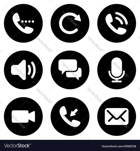 Set Of Simple Icons On A Theme Phone Call Design Vector Image