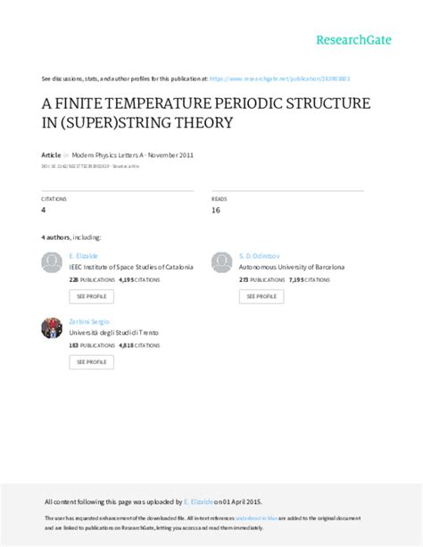 Pdf A Finite Temperature Periodic Structure In Superstring Theory