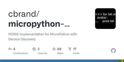 Github Cbrandmicropython Mdns Mdns Implementation For Micropython With Service Discovery