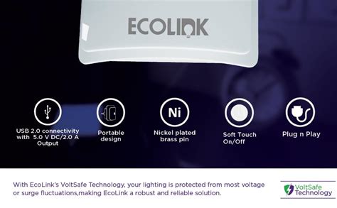 Buy EcoLink Eclipse USB Charger Touch Night Lamp USB Ports With W Bedside Light Pack Of