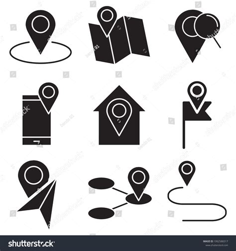 map location icon map location set stock vector royalty free