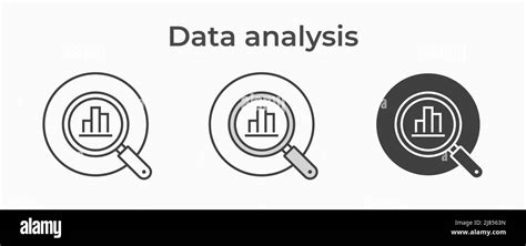 Data Analysis Icon Black Vector Illustration Isolated On White