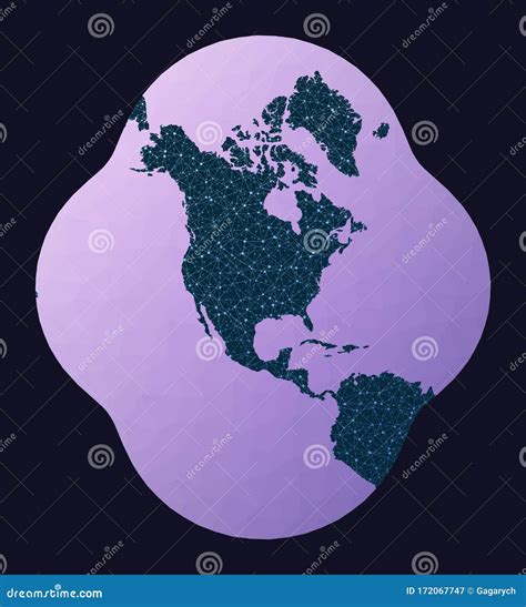 World Map Modified Stereographic Projection For Cartoon Vector 210675551