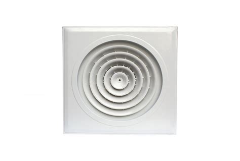 Square Diffuser With White Abs Plastic Circular Output With Damper Back Coupler Ø 200 Project