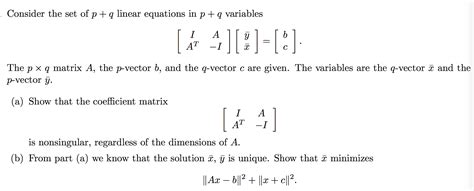 Solved Consider The Set Of P Q Linear Equations In P Q