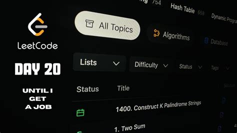 Day 20 Doing Leetcode Daily Until I Get A Job Youtube