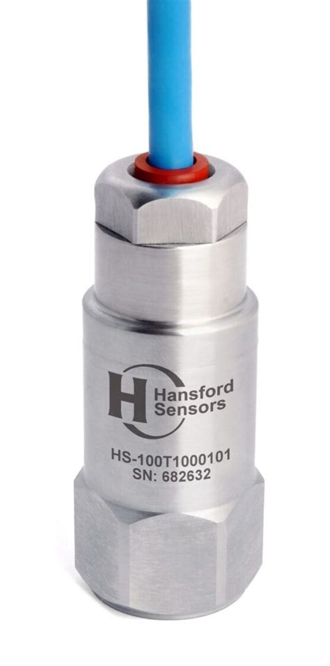 HS T Top Exit Integral PUR Cable Accelerometer With Temp Output Hansford Sensors