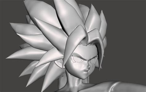 🐉 Caulifla Dragonball Super Ssj Saiyan 3 Versions Included Dynamic Pose For Leds High Poly Stl