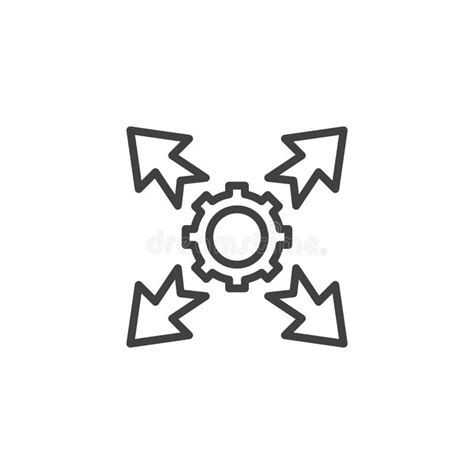 Gear And Arrows As Workflow Concept D Illustration Stock Illustration Illustration Of