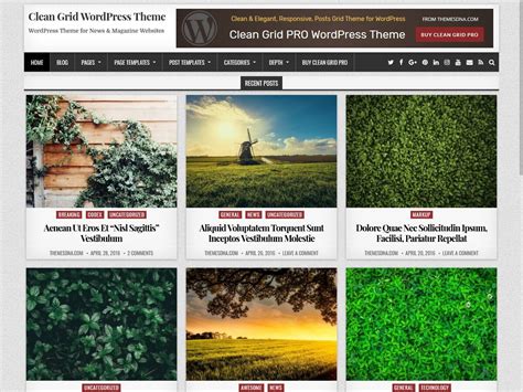 Clean Grid Wordpress Theme Worksheets Library