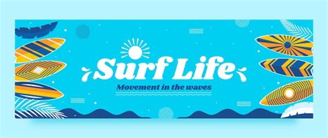 Free Vector Surfing Adventure Twitter Header