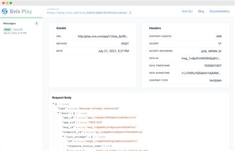 svix playground webhooks tester and debugger · svix
