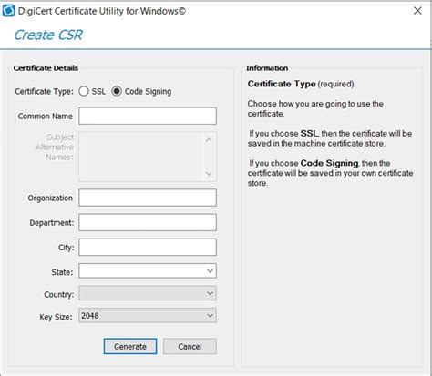 How To Create A Code Signing Csr Using Digicerts Certificate Utility Code Signing Store
