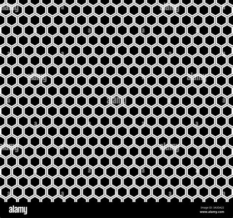 Tileable Abstract Background Black Color On Matching Background Simple Hexagon Grid With Inner