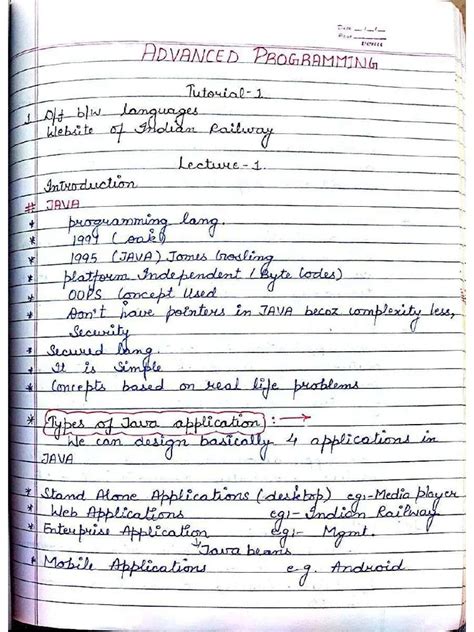 java handwritten notes pdf