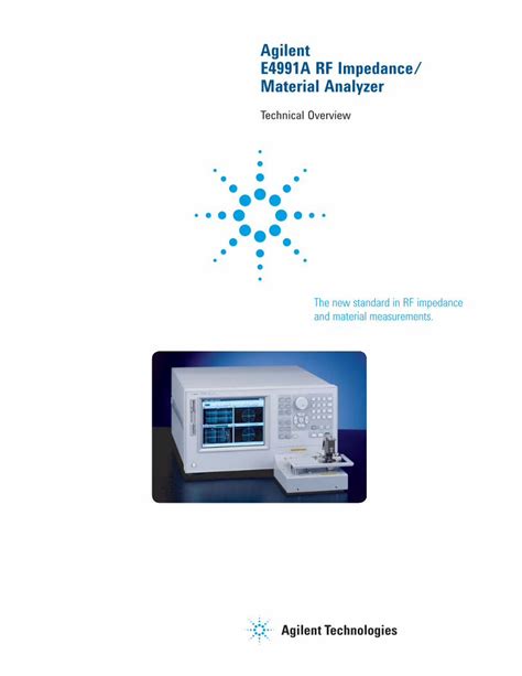 Pdf Agilent E4991a Rf Impedance Material Analyzer Dokumentips