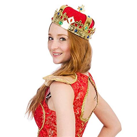 Buy Regal Gold King Crown For Costumes And Parties Royal Red Felt Accessory