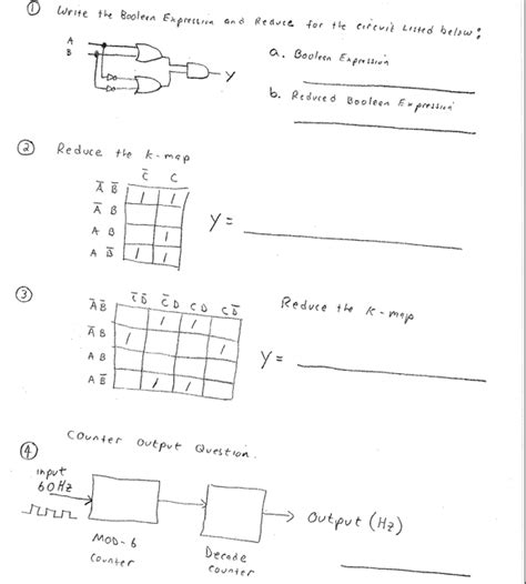 Solved 1 Write The Boolecen Exprestion And Reduce For The