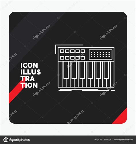 Red Black Creative Presentation Background Synth Keyboard Midi Synthesiser Synthesizer Stock