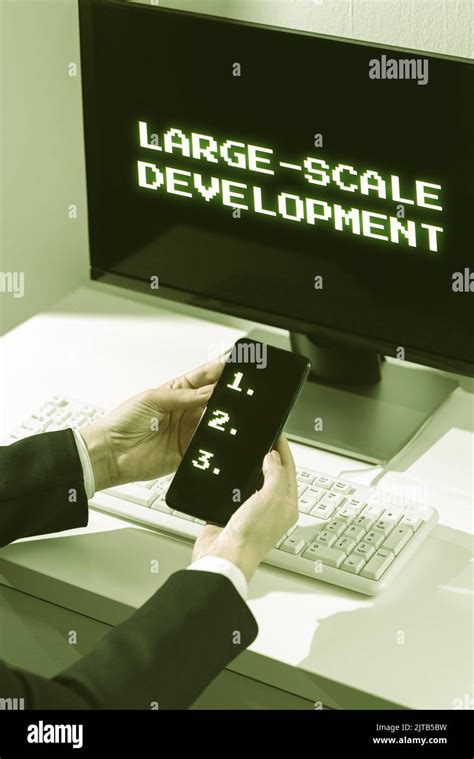 Conceptual Display Large Scale Development Business Idea Develop On An Extensive Basis Grow Up