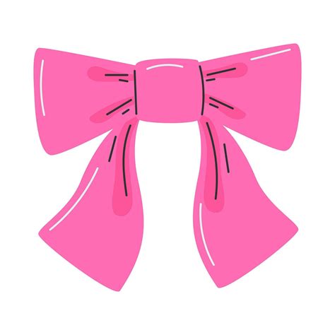Tied Bow A Simple Decorative Element In A Flat Cartoon Style Vector