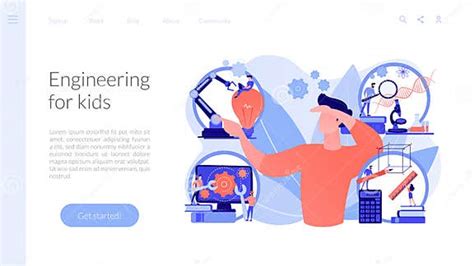 Stem Education Concept Landing Page Stock Vector Illustration Of Page