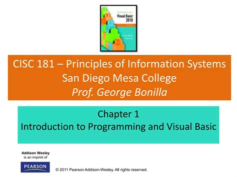 Chapter 01 Introduction To Visual Basic Ppsx