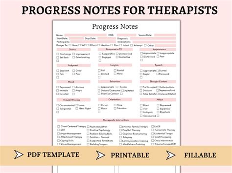 Progress Notes For Therapists Client Counseling Template Client Progress Notes Therapy