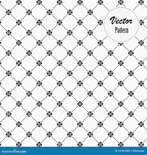 Geometric Vector Pattern Repeating Abstract Small Flower Or Floral And