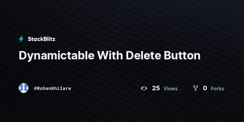 dynamictable with delete button stackblitz