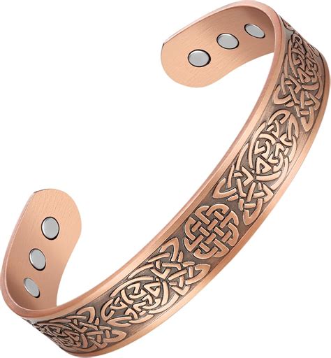 Jeracol Copper Magnetic Bracelet For Men Women Solid Copper Cuff
