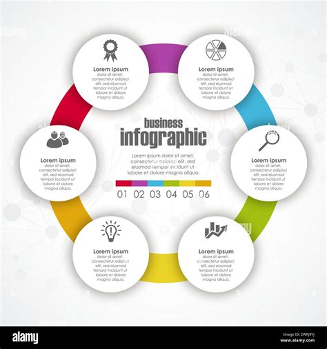 Colored Template Of Business Info Graphic With Different Options Showing Team Work Process Stock