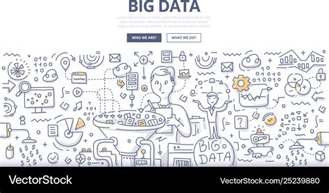 Big Data Doodle Concept Royalty Free Vector Image
