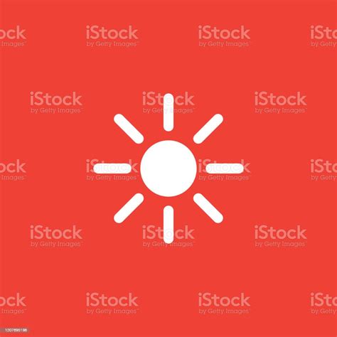 빨간색 배경에 태양 아이콘입니다 빨간 평평한 스타일 벡터 일러스트 그래픽 사용자 인터페이스에 대한 스톡 벡터 아트 및 기타