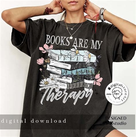 Book Are My Therapy Png Flower Book Png Book Png Design Book Lover