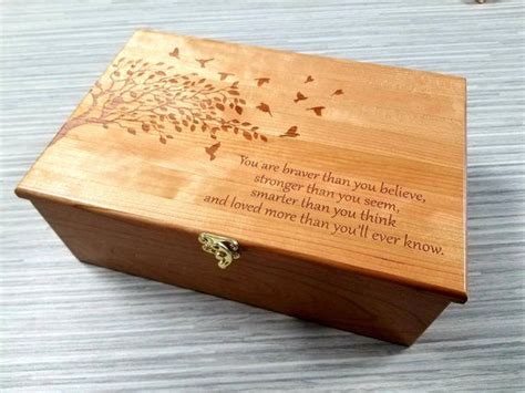 Personalized Tree Memory Box 12x8x4 Custom Hand Made Wood Keepsake Box