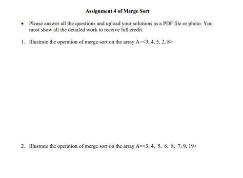 Solved Assignment 4 ﻿of Merge Sortplease Answer All The